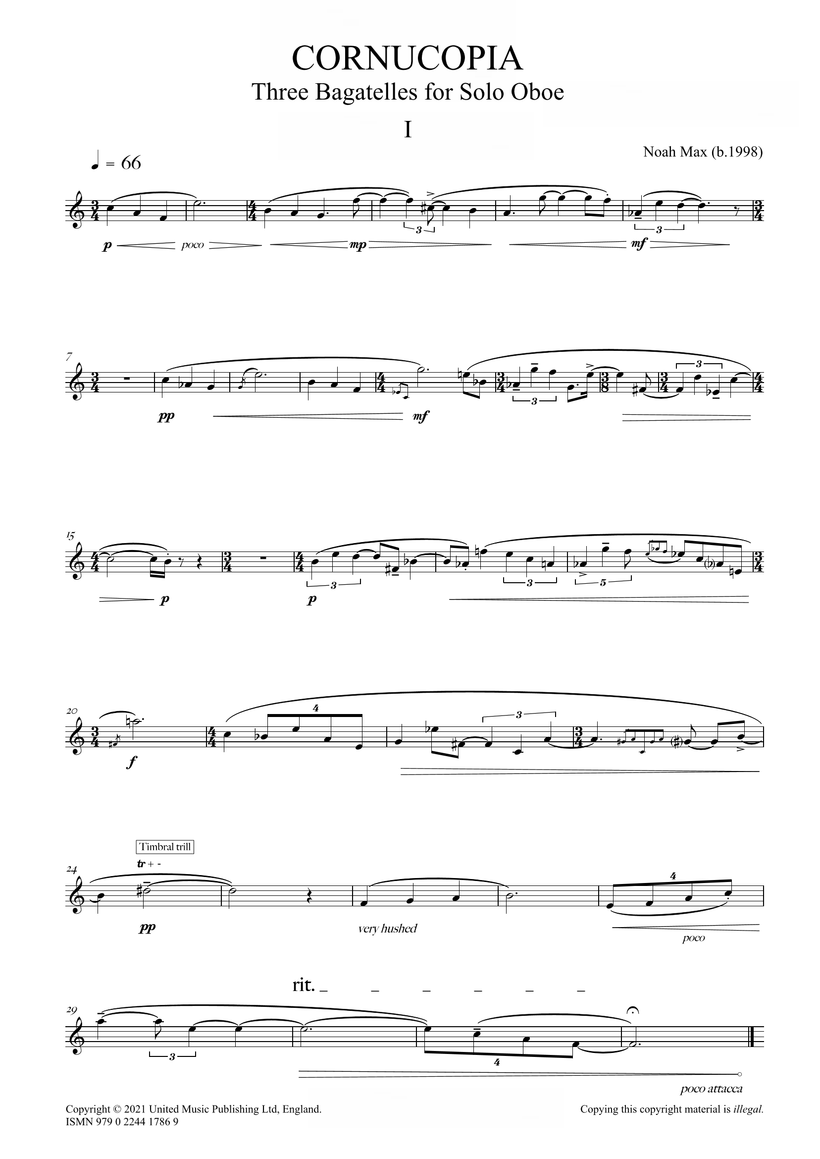 MAX, Noah : Cornucopia - United Music Publishing